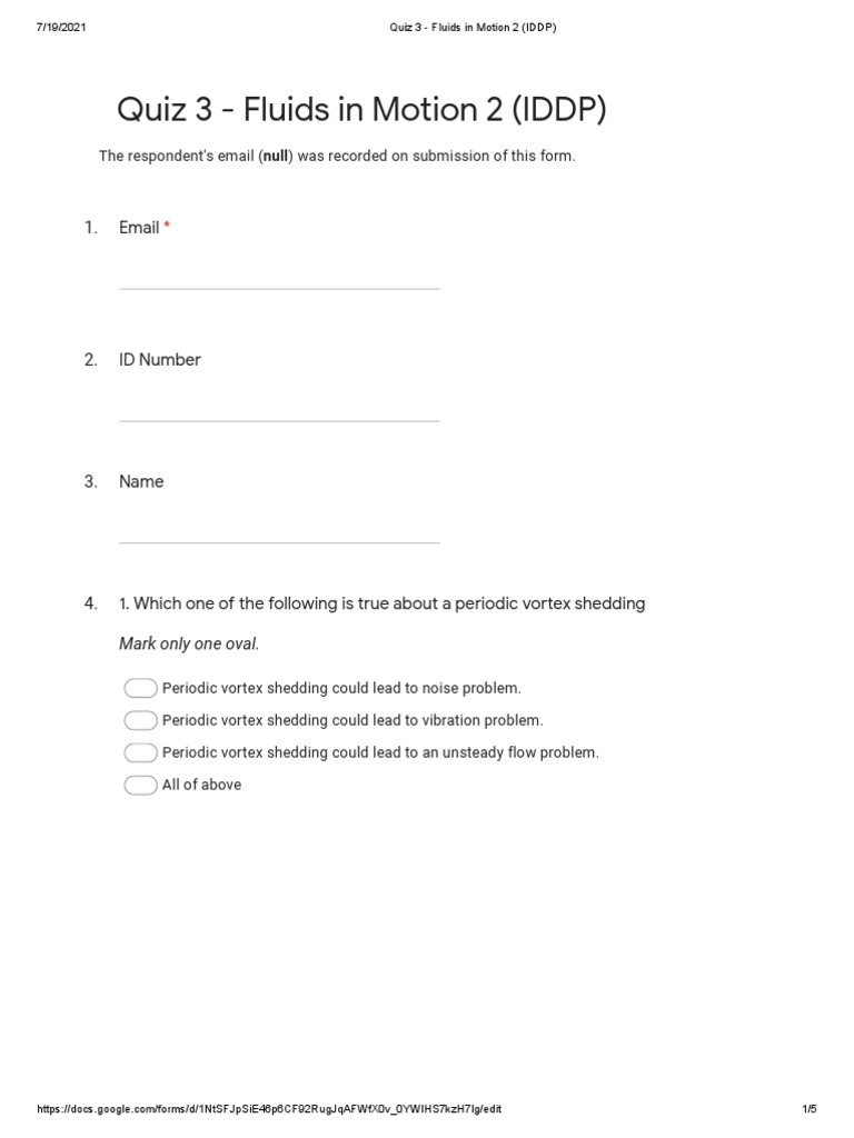 Quiz 3 - Fluids - IDDP - Google Forms | Download Free PDF | Fluid ...