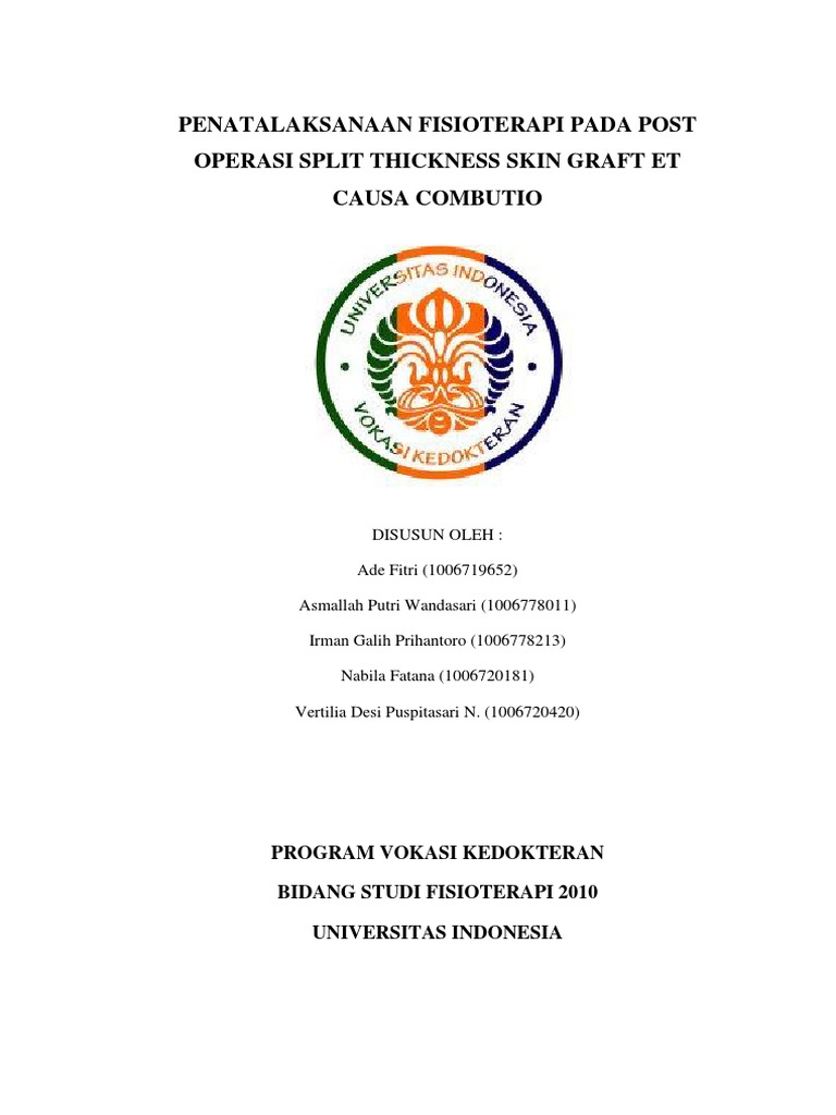 Penatalaksanaan Fisioterapi Pada Post Operasi Split Thickness Skin ...