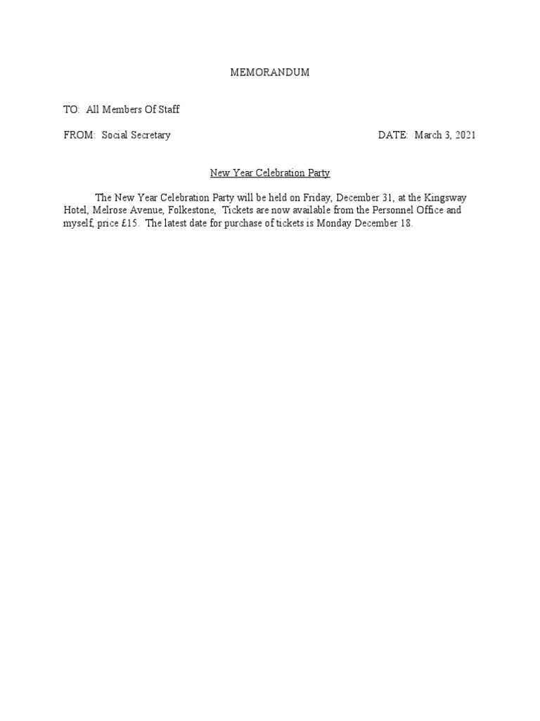 Indented Style Memo 2 | PDF