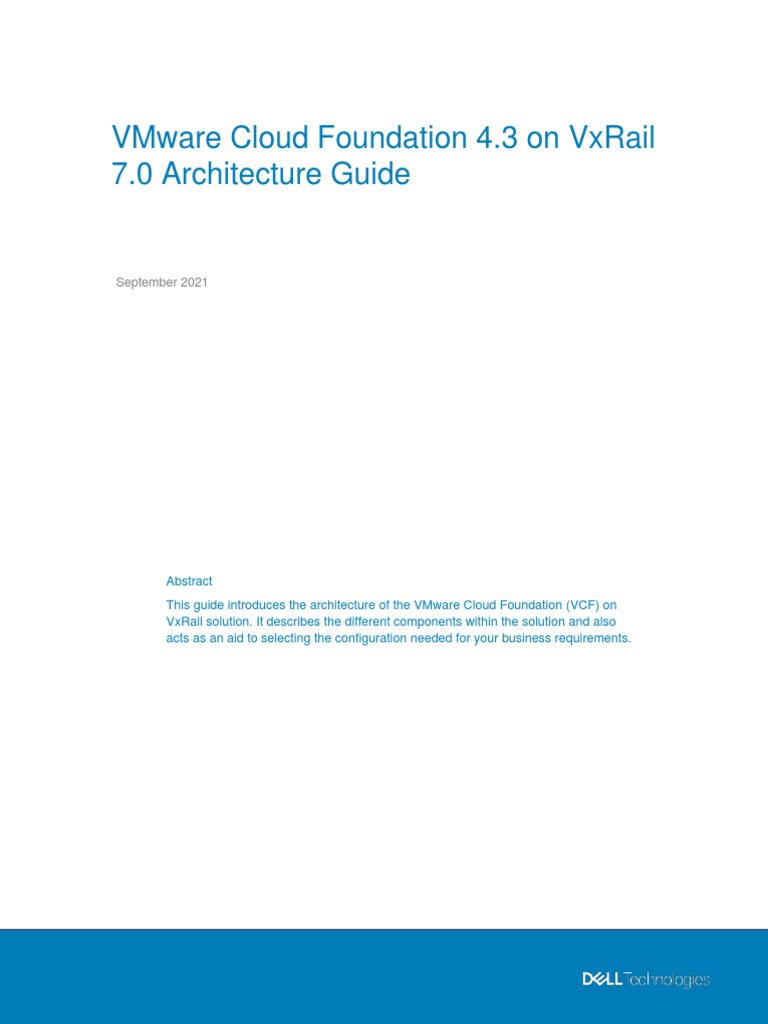 VCF 4.3 On VxRail Architecture Guide | PDF | Cloud Computing | Computer Network