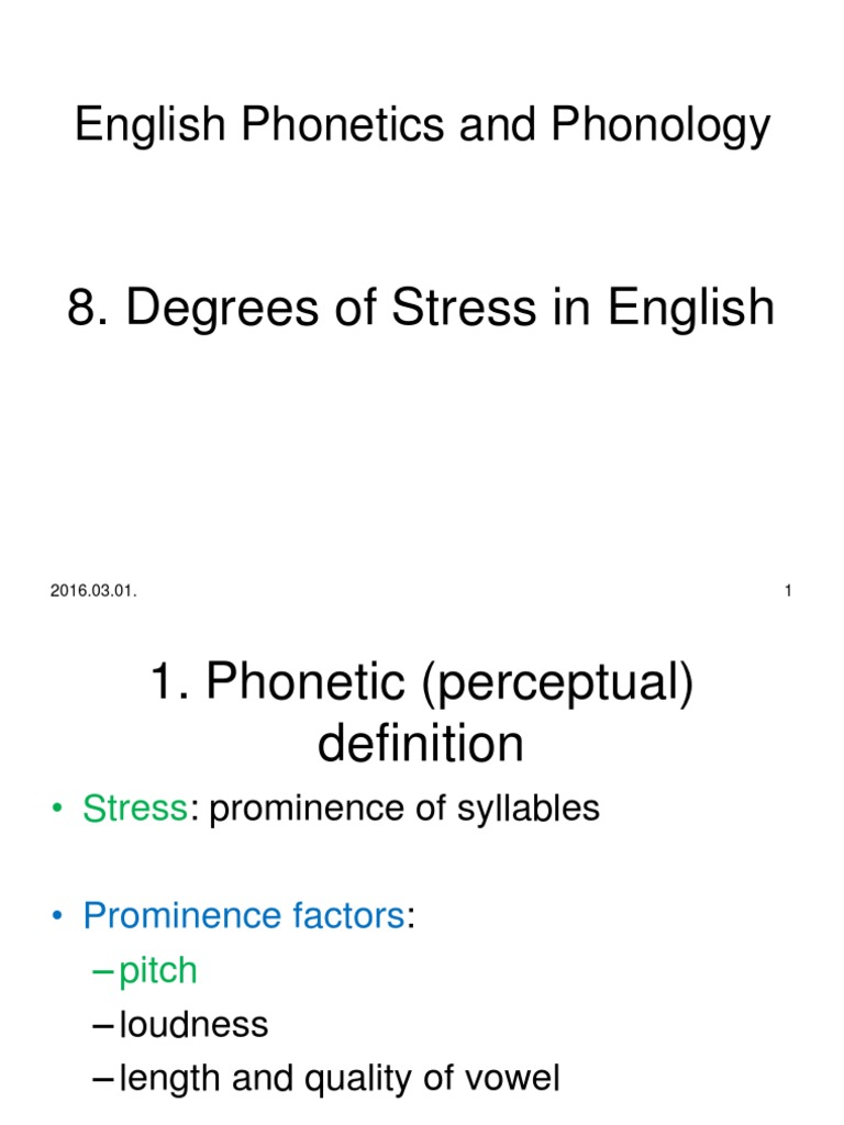 English Stress Patterns Explained | PDF | Stress (Linguistics) | Human ...