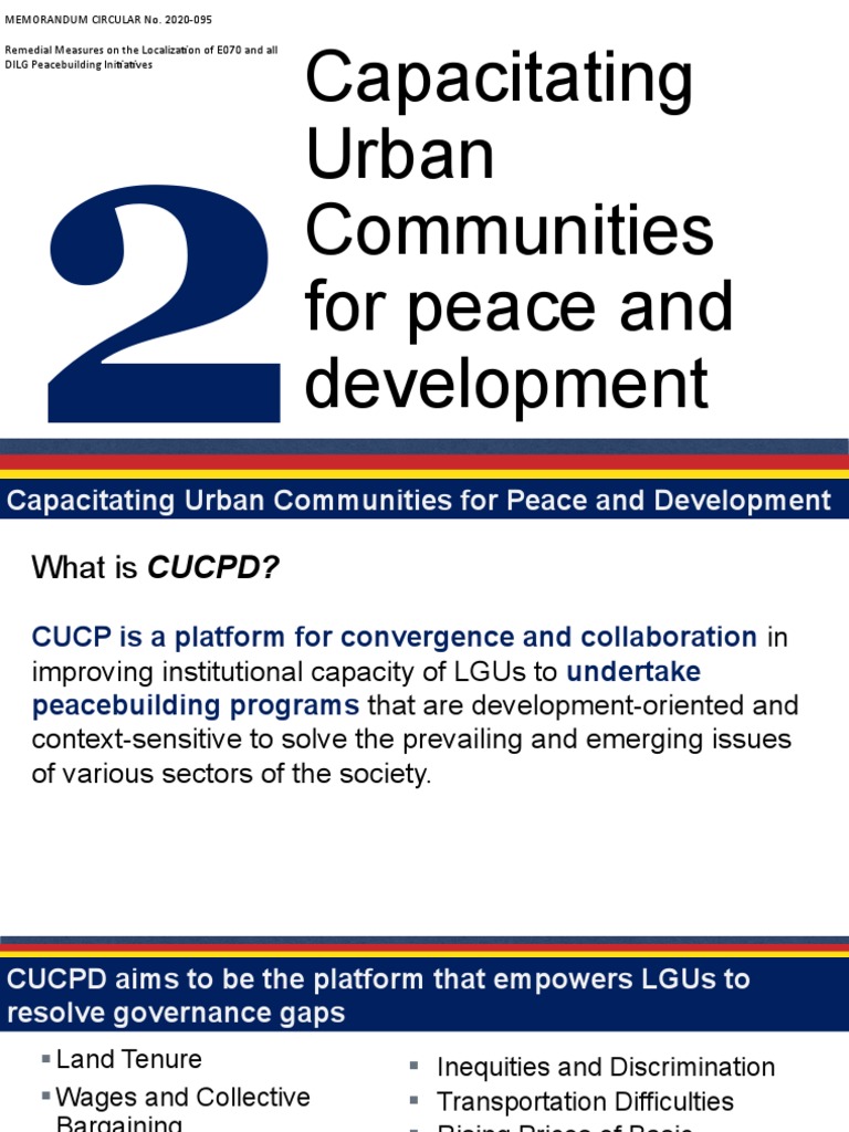 Capacitating Urban Communities For Peace and Developments | PDF ...