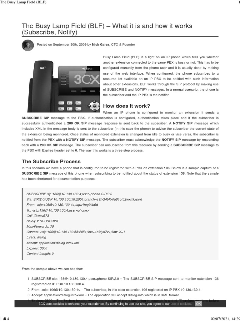 Understanding Busy Lamp Field (BLF) | PDF | Session Initiation Protocol ...