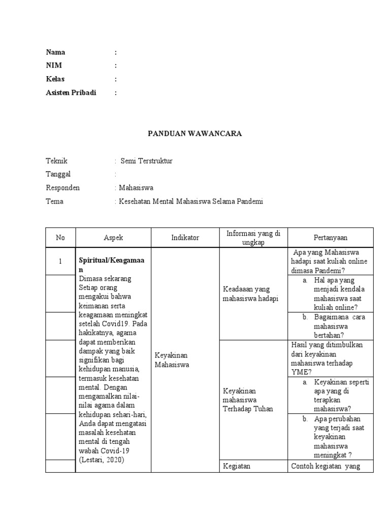 Guide Interview | PDF