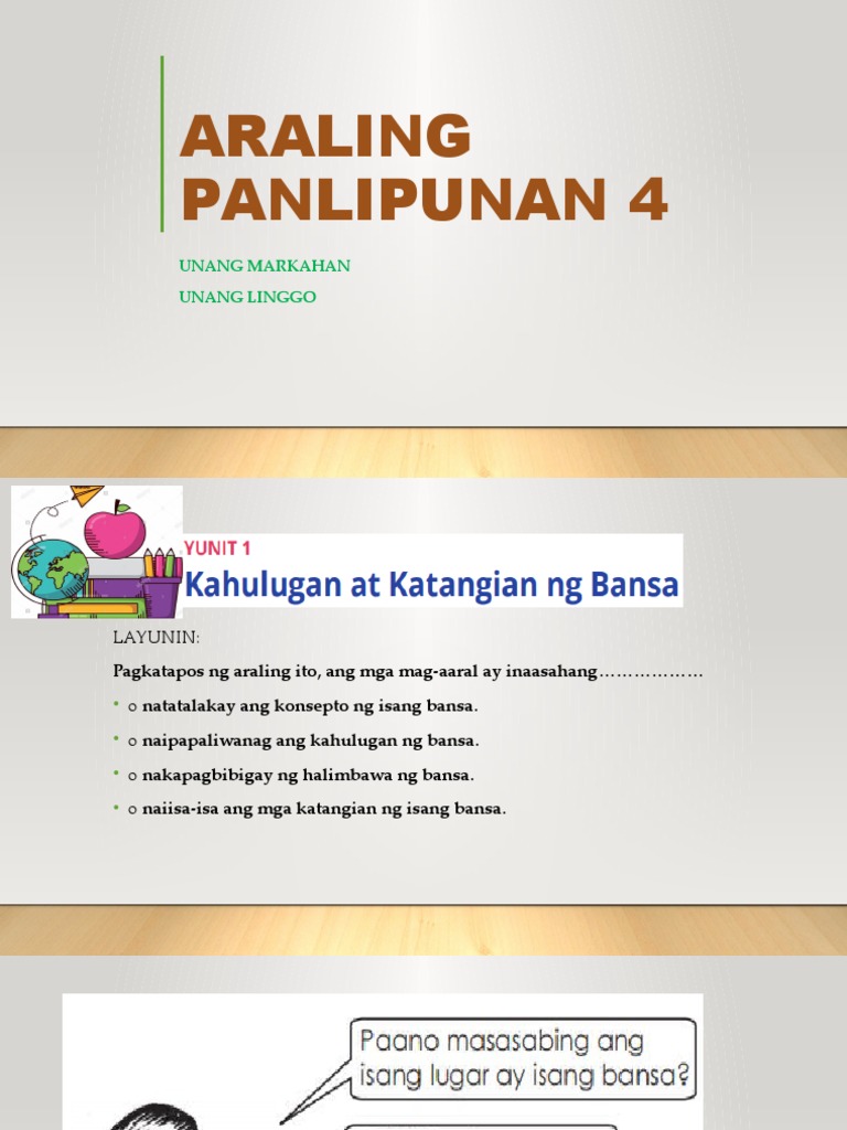 Araling Panlipunan 4.aralin 1 | PDF