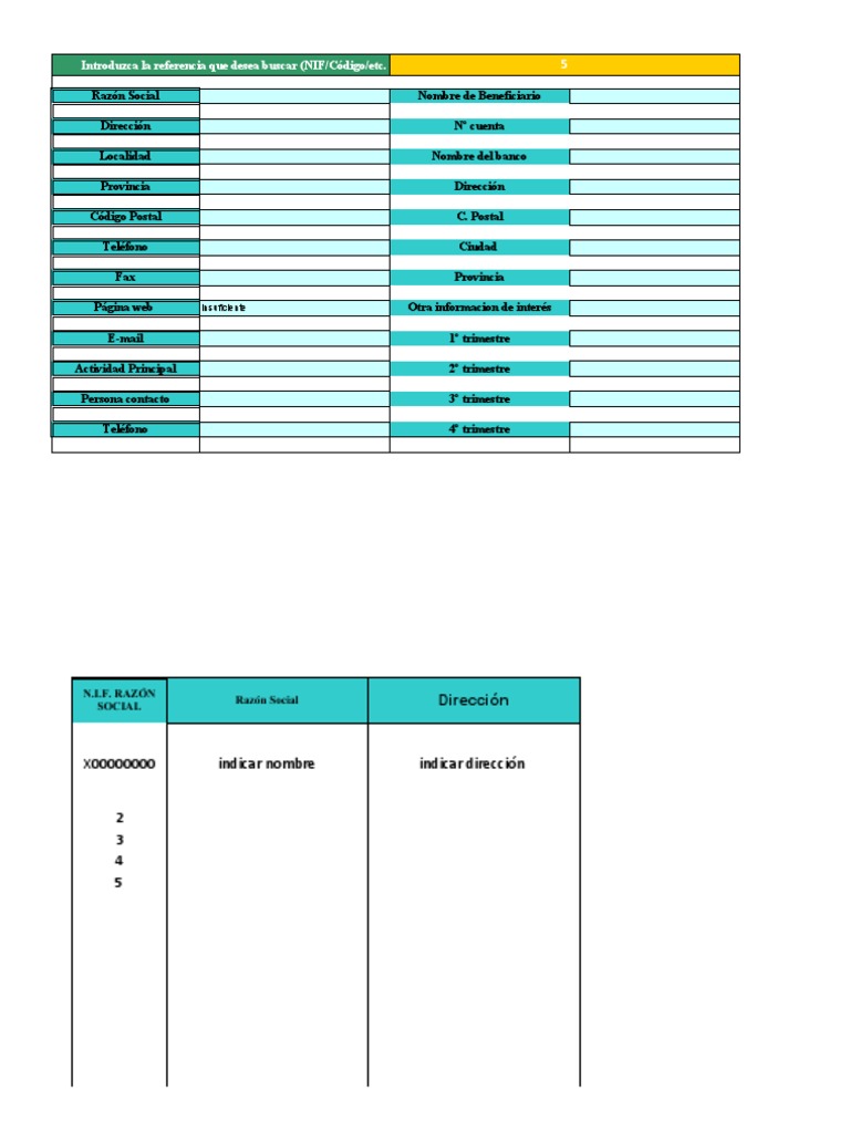 Plantilla de Excel para Bases de Datos | PDF | Red mundial | Internet y web