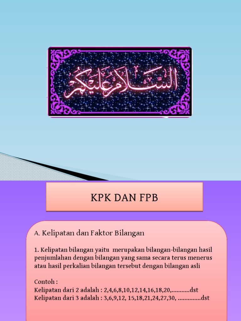 KPK dan FPB: Konsep dan Contoh | PDF | Metode & Bahan Ajar