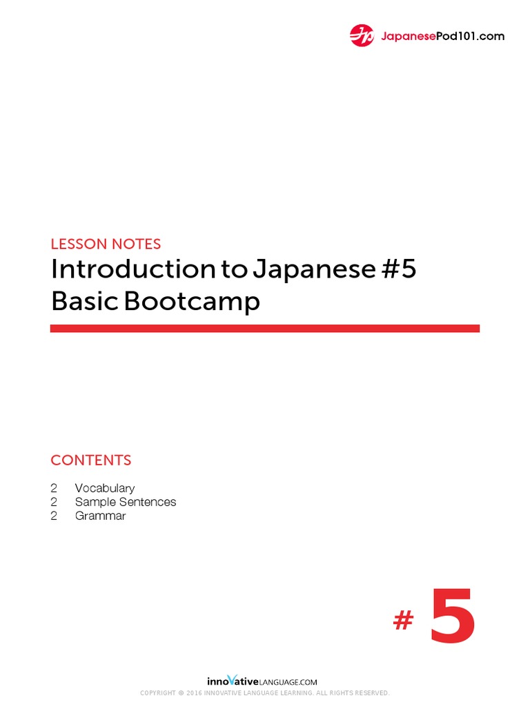 5.1 5 - Lesson Notes - Basic Bootcamp | PDF | Question | Grammar