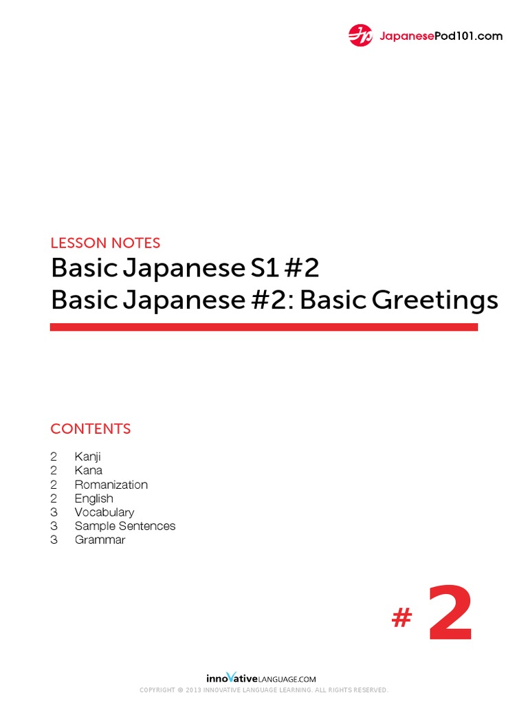 3.2 2 - Lesson Notes - Basic Greetings | PDF | Question | Linguistic ...