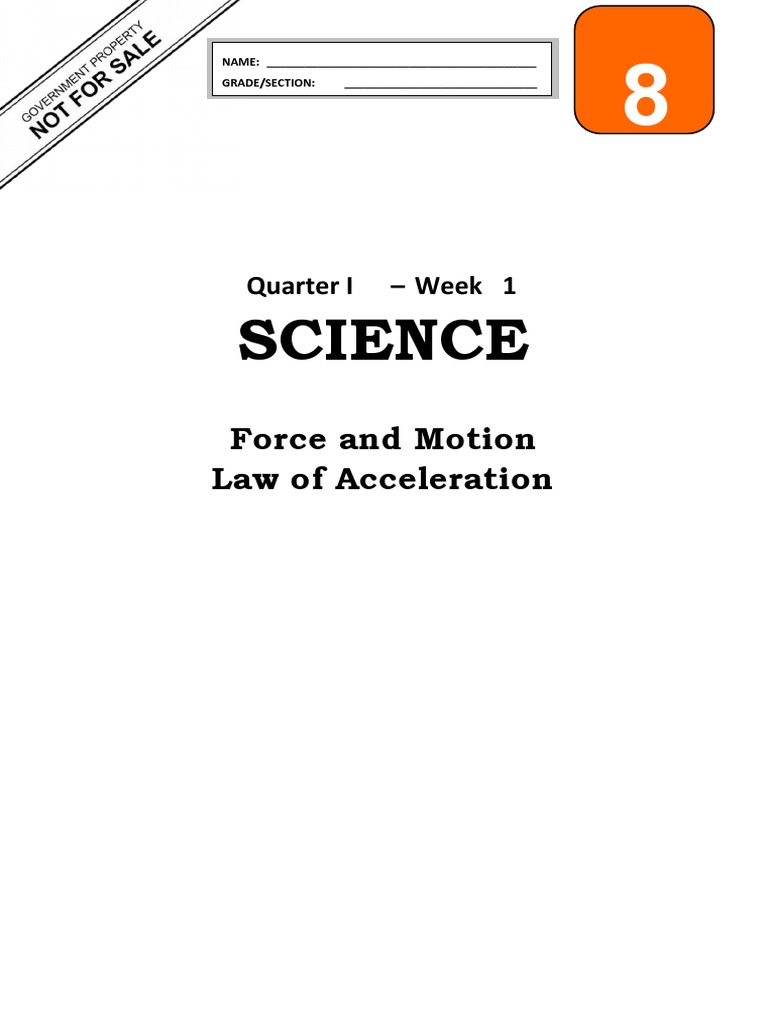 Grade 8 Science: Newton's 2nd Law | PDF | Force | Newton's Laws Of Motion