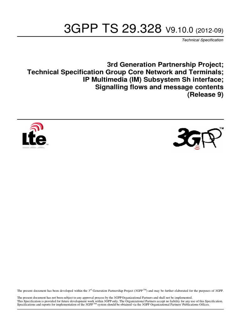 3GPP TS 29.328 | PDF | Ip Multimedia Subsystem | Session Initiation ...