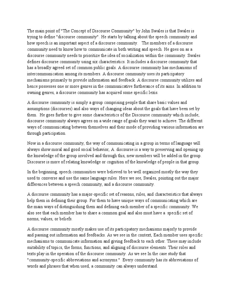 Discourse Community | PDF | Community | Discourse