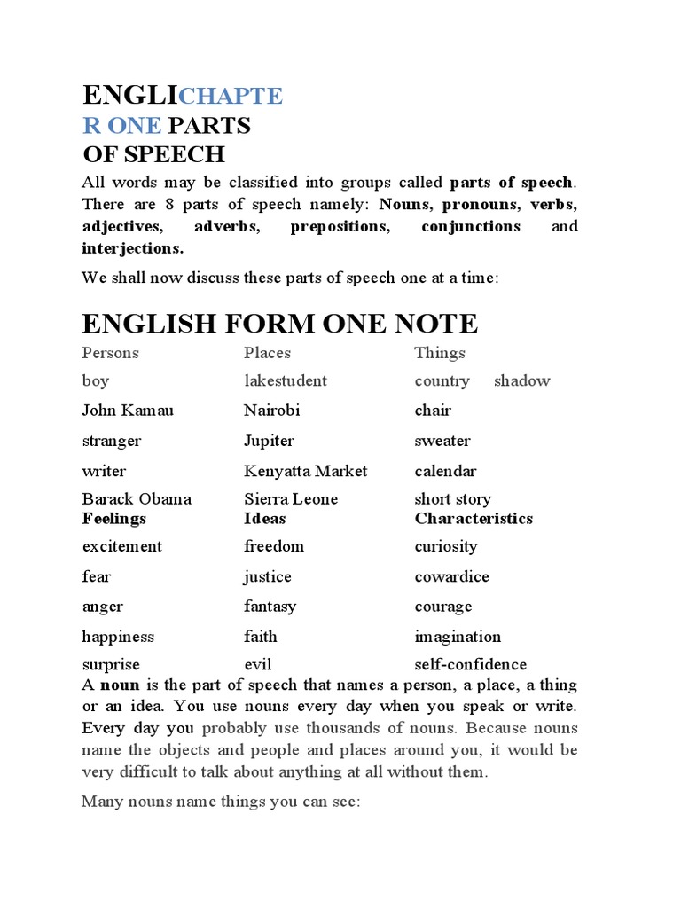 Understanding Parts of Speech | PDF | Grammatical Gender | Grammatical ...