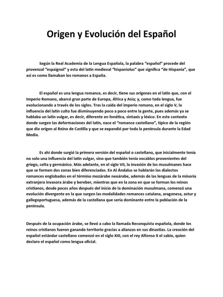 Origen y evolución del español | PDF | latín | España