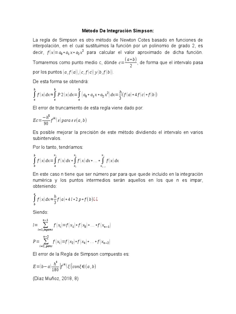 Método de Integración Simpson | PDF
