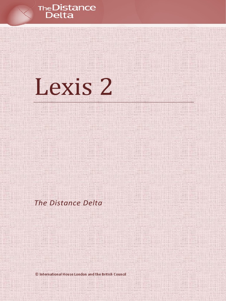 M1 Lexis 2 | PDF | Vocabulary | English Language