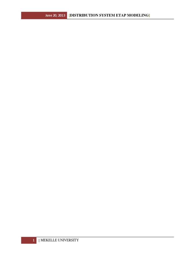 Distribution System ETAP Modeling | PDF | Electric Power Distribution ...