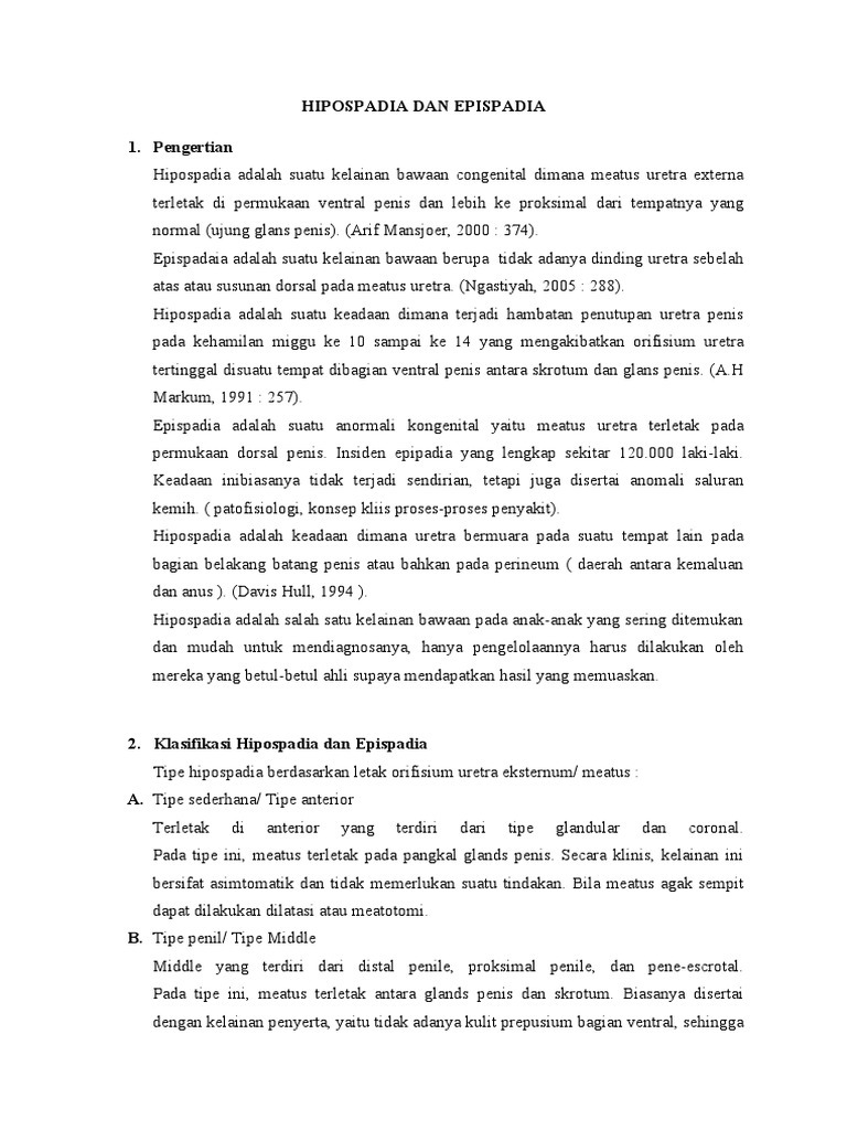 Hipospadia Dan Epispadia Word | PDF