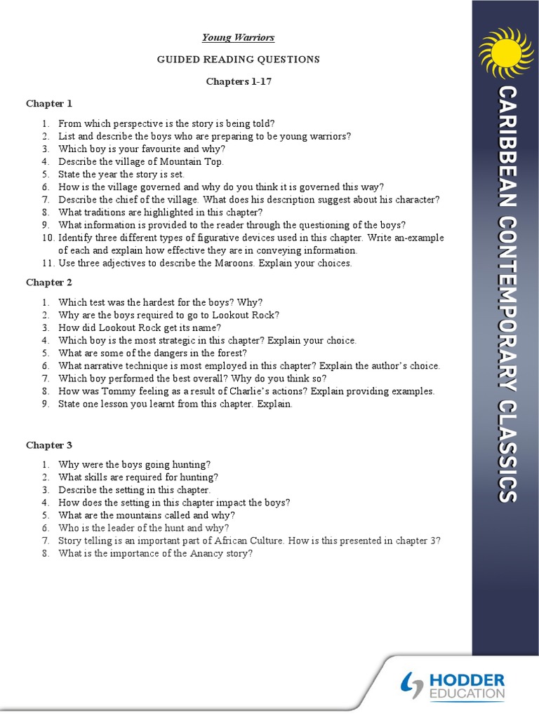 Guided Questions for Young Warriors | PDF | Narrative