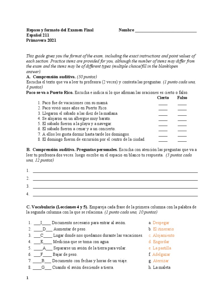 211 Examen Final Repaso Spring-2021-1 | PDF | Yoga | Alma