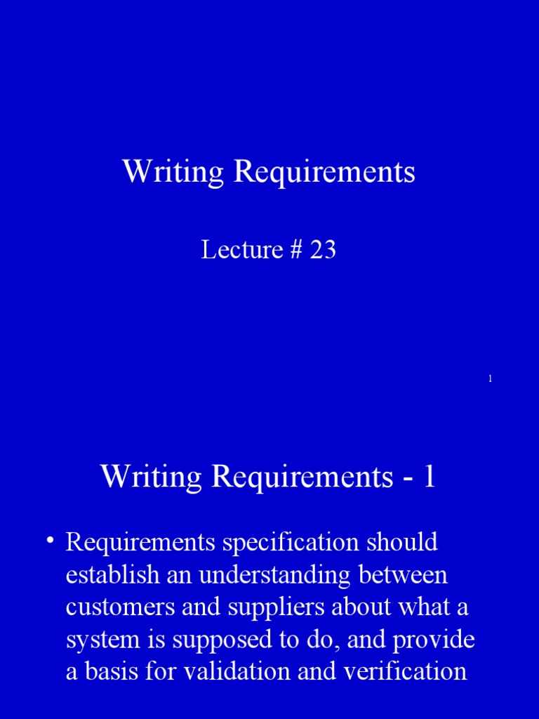 Software Requirement Lecture-23 | PDF | Specification (Technical Standard) | Systems Engineering