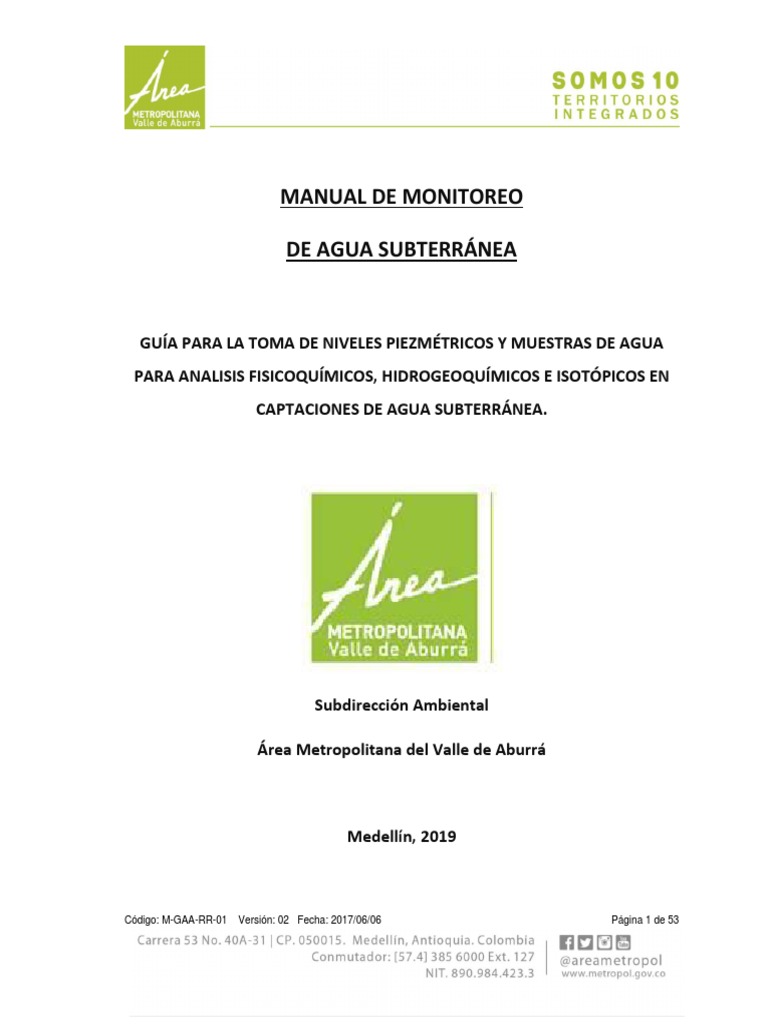 M-GAA-RR-02 Manual para El Monitoreo de Aguas Subterraneas | Descargar gratis PDF | Agua ...