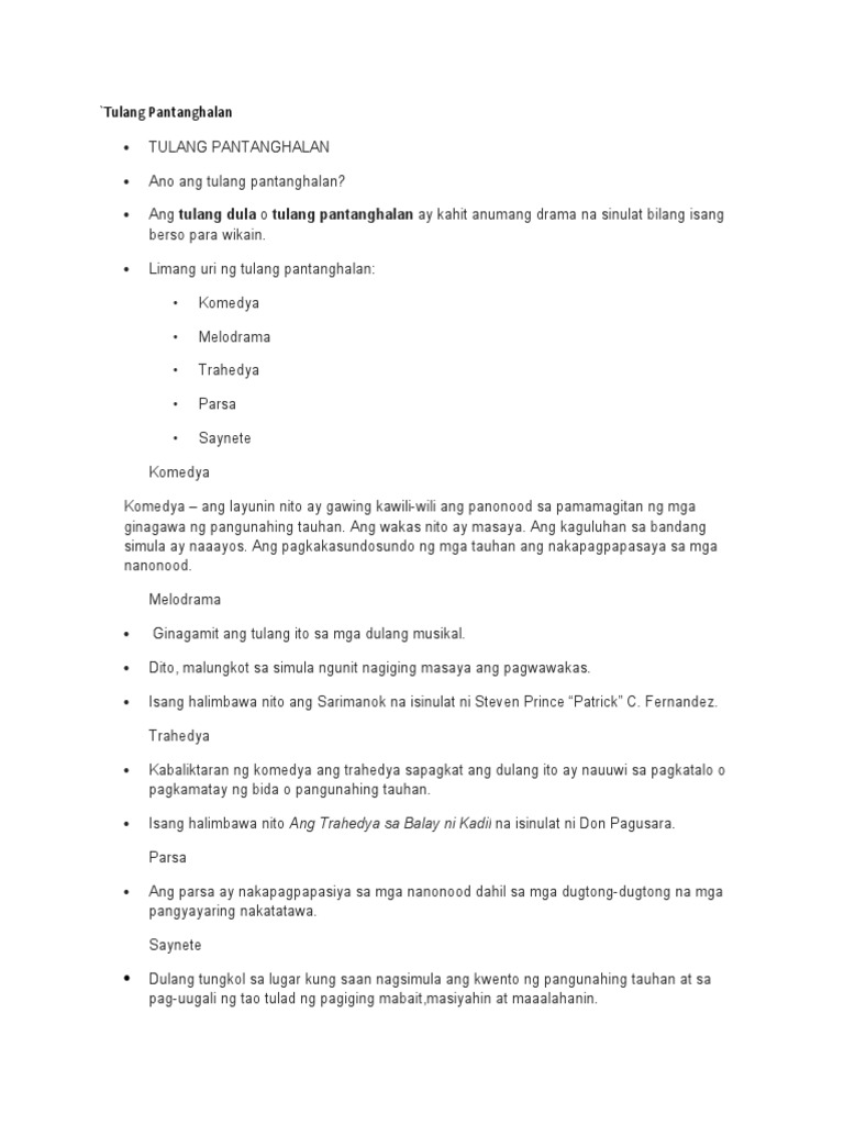Tulang Pantanghalan | PDF