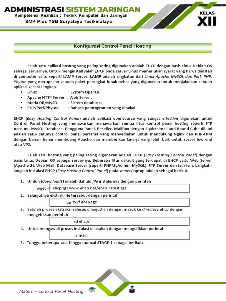 Konfigurasi dan Instalasi Easy Hosting Control Panel (EHCP) pada Server ...