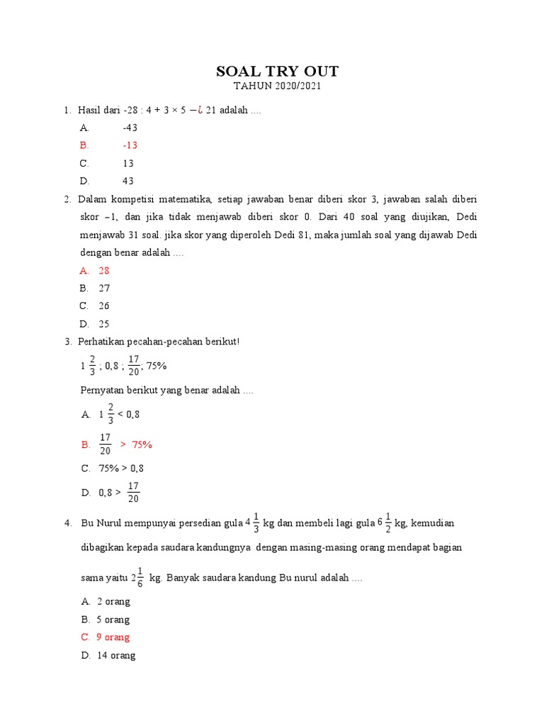 Pembahasan To MTK | PDF
