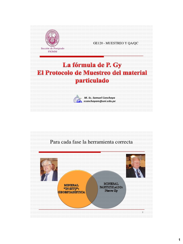 Tema05. Form PGy ProtocoloMuestreo MatPartic | PDF | Mineral | Cobre