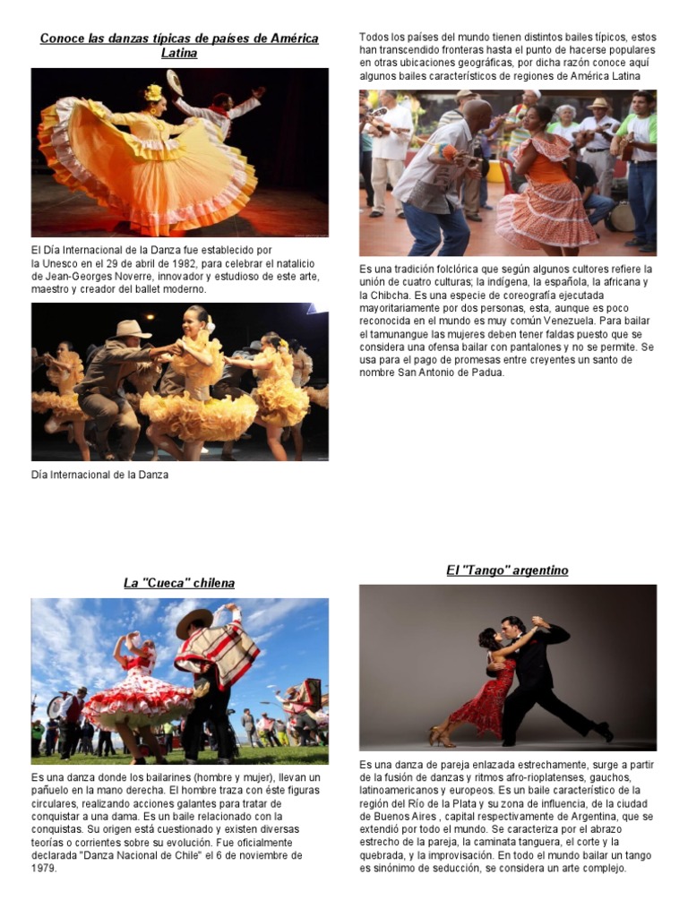 Danzas de America Latina 6to | PDF | Bailes | Musica Tango