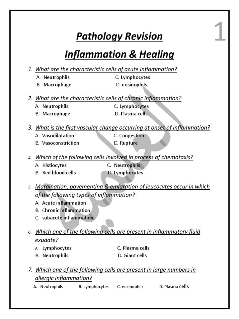 Pathology Revision | PDF | Inflammation | Thrombosis