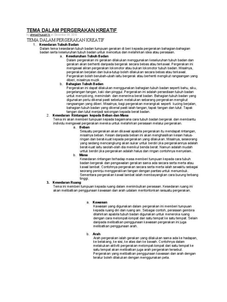 Tema Dalam Pergerakan Kreatif | PDF