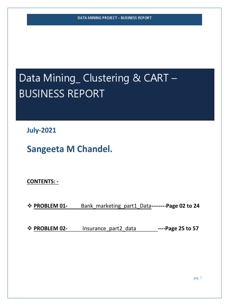 Data Mining: Clustering & CART Analysis | PDF | Receiver Operating ...