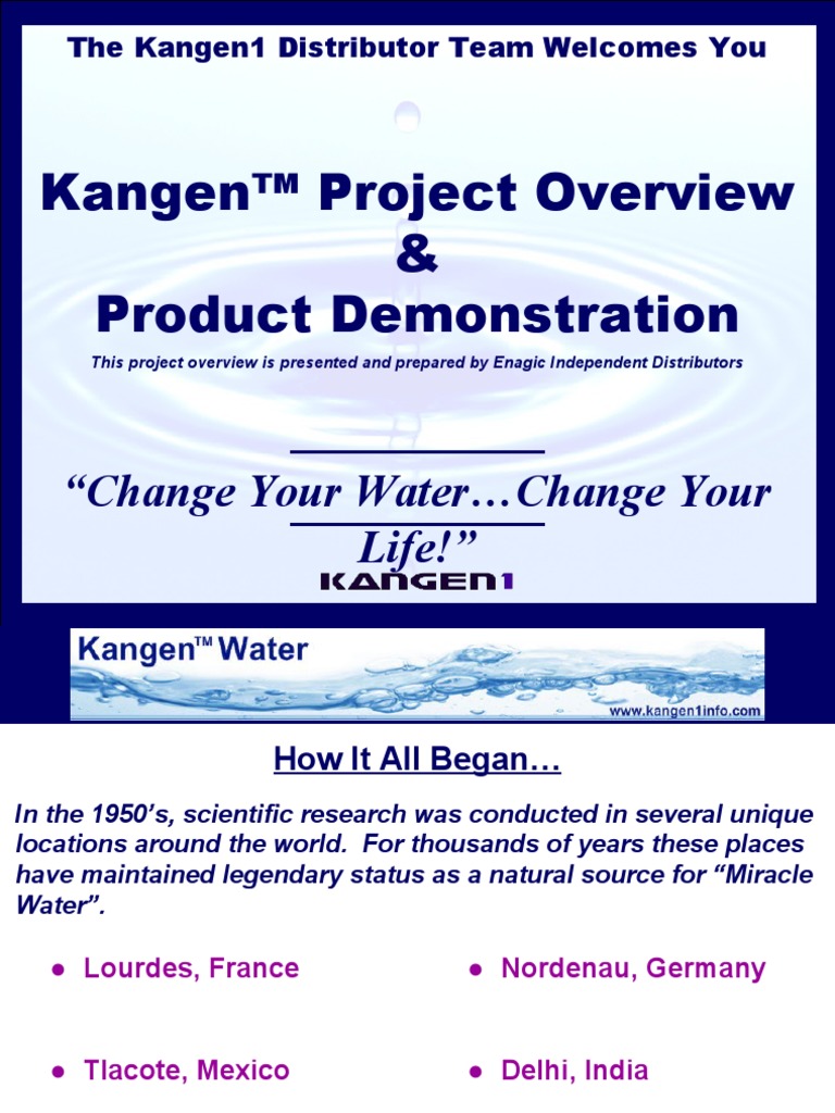 Kangen™ Project Overview & Product Demonstration: "Change Your Water ...