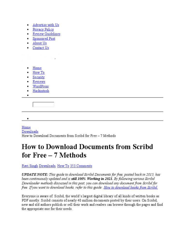 How To Download Documents From Scribd For Free - 7 Methods | PDF ...