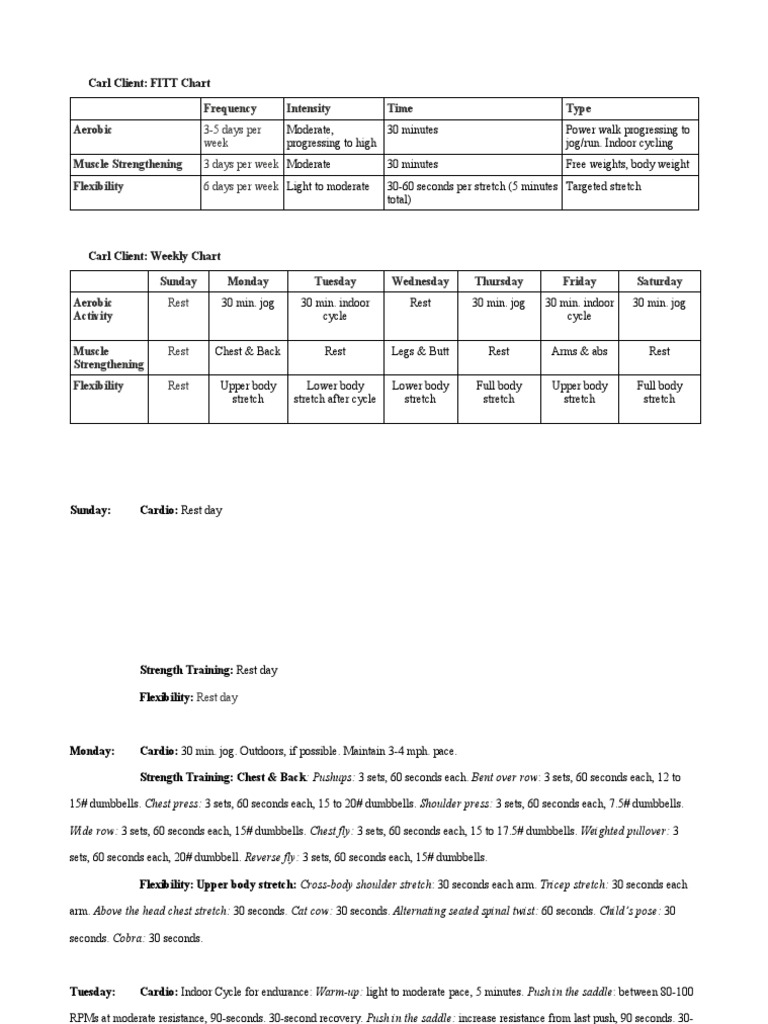 Carl Assessment Matrix | PDF | Strength Training | Aerobic Exercise
