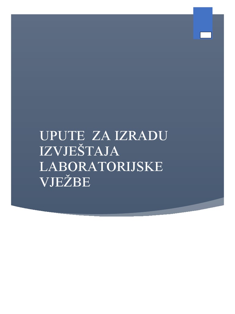 Upute Za Izradu Izvještaja Lab Vježbi | PDF