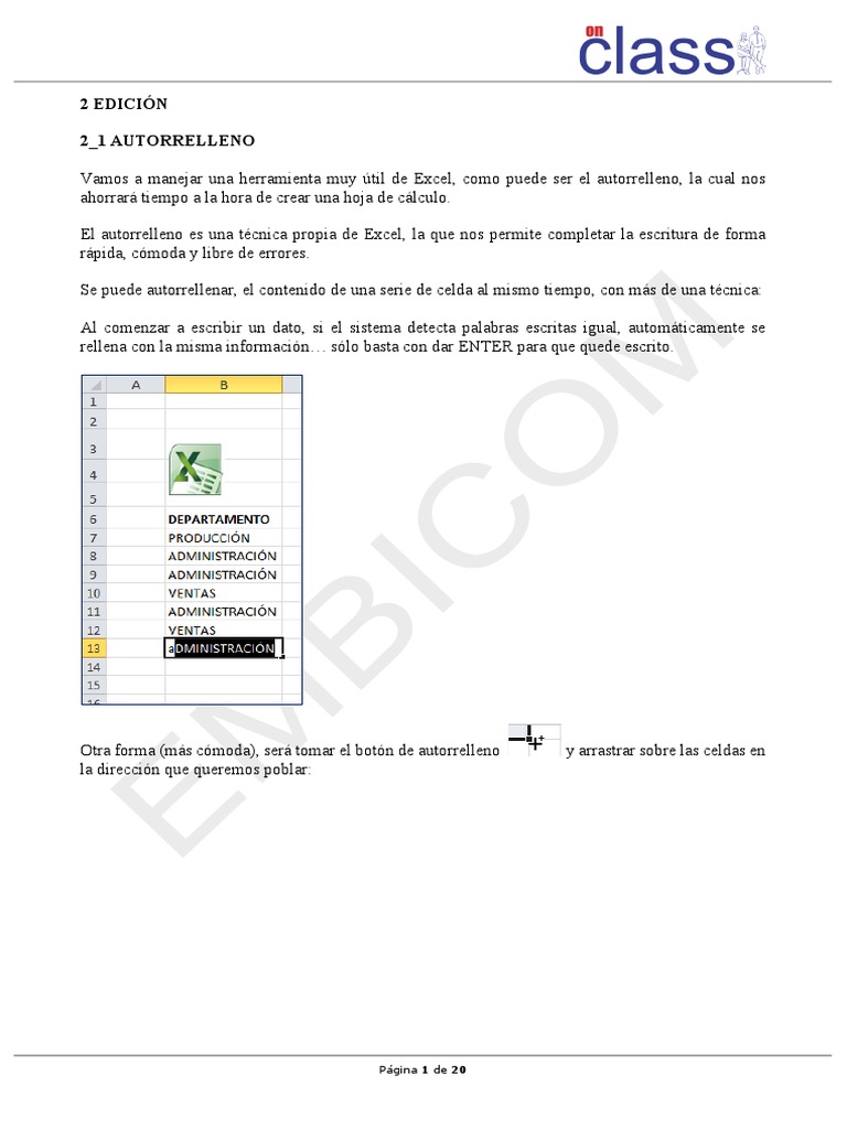 Manual Excel Basico Modulo 02 | PDF | Hoja de cálculo | Microsoft Excel