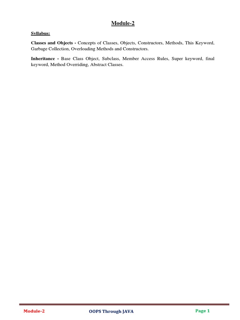 Mrec Oops Module-2 | PDF | Method (Computer Programming) | Inheritance ...