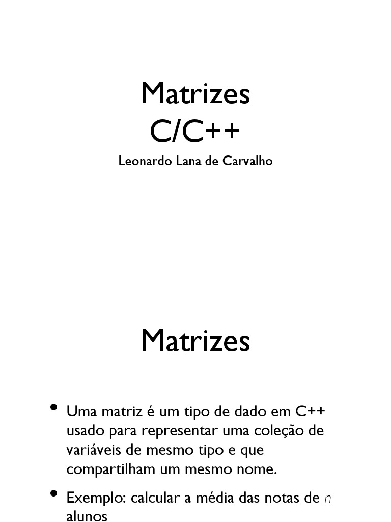 Matrizes - C++ | PDF | String (Ciência da Computação) | Matriz (Matemática)