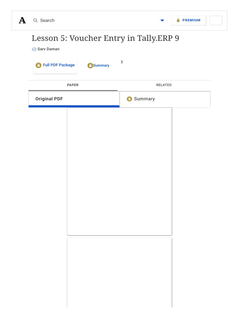 (PDF) Lesson 5 - Voucher Entry in Tally - ERP 9 - Sarv Daman - Academia - Edu | PDF | Debits And ...