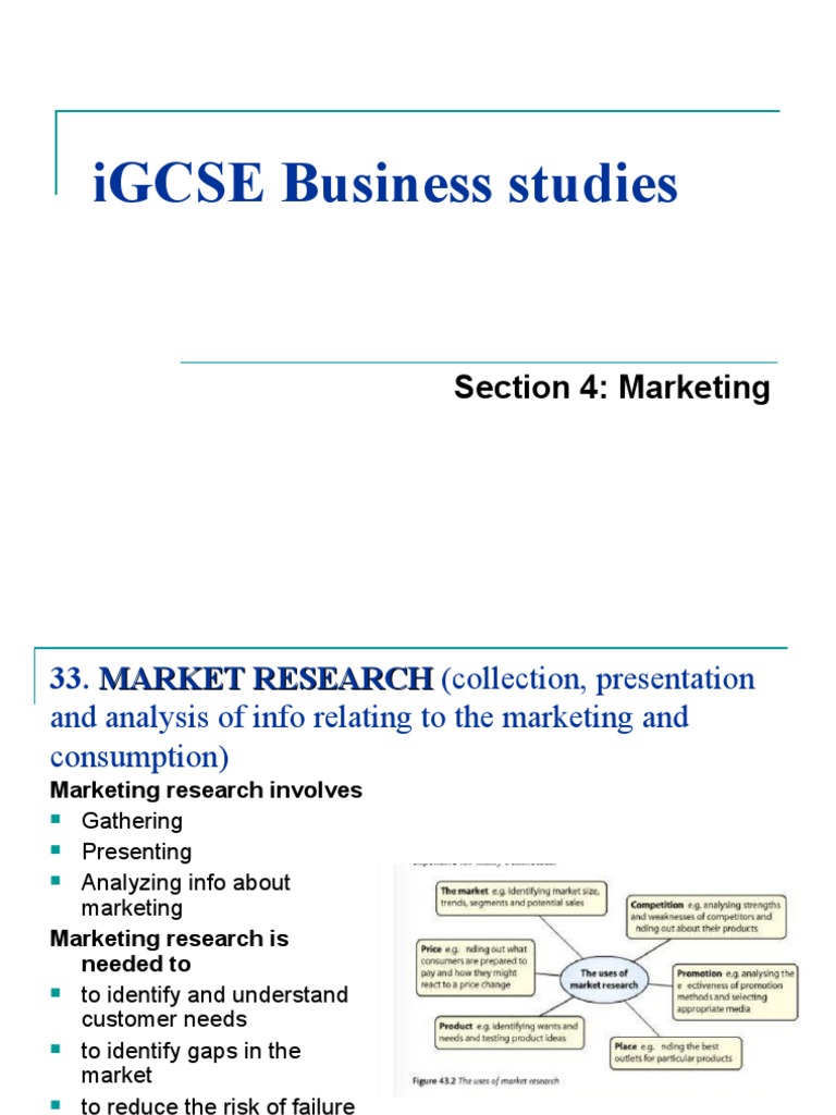 iGCSE Business Studies: Section 4: Marketing | PDF | Retail | Marketing
