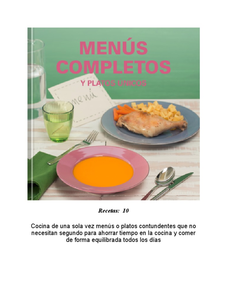 Menús Completos @libros - Digitales | PDF | Alimentos | Cocina