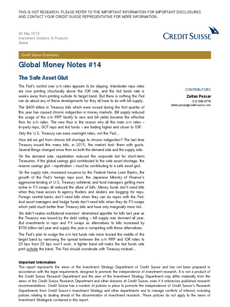 Global Money Notes #14: The Safe Asset Glut | Download Free PDF ...