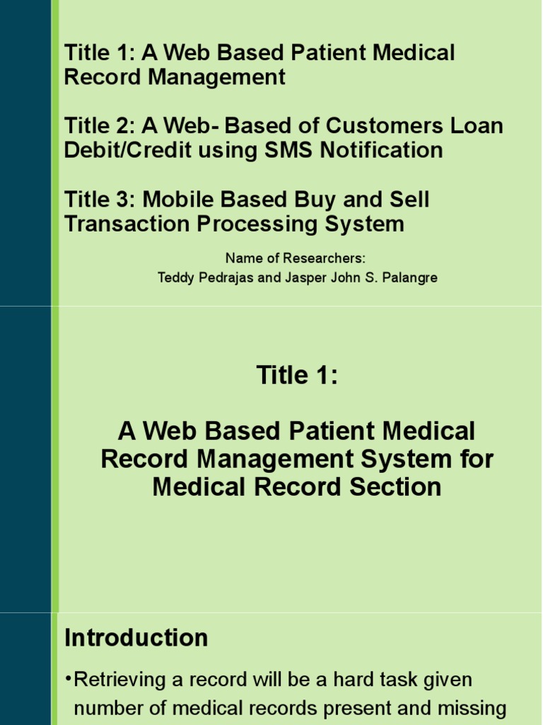 Sample Template For Title Defense | PDF | Medical Record | World Wide Web