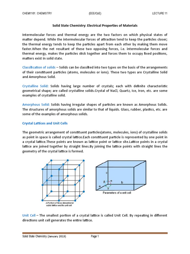 Solid State Chemistry - EPM | Download Free PDF | Semiconductors | Crystal Structure