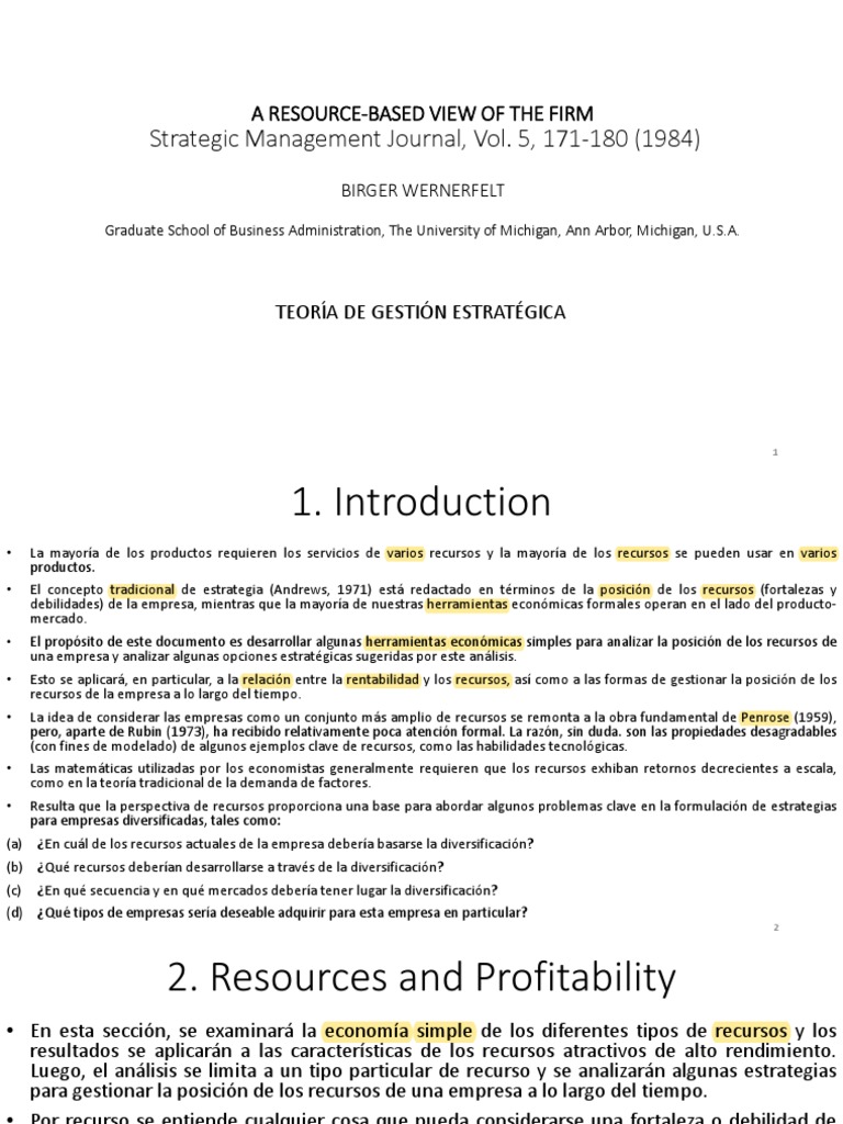 3 Birger Wernerfelt - 1984 - Alexis Olmedo N | PDF | Economias | Business