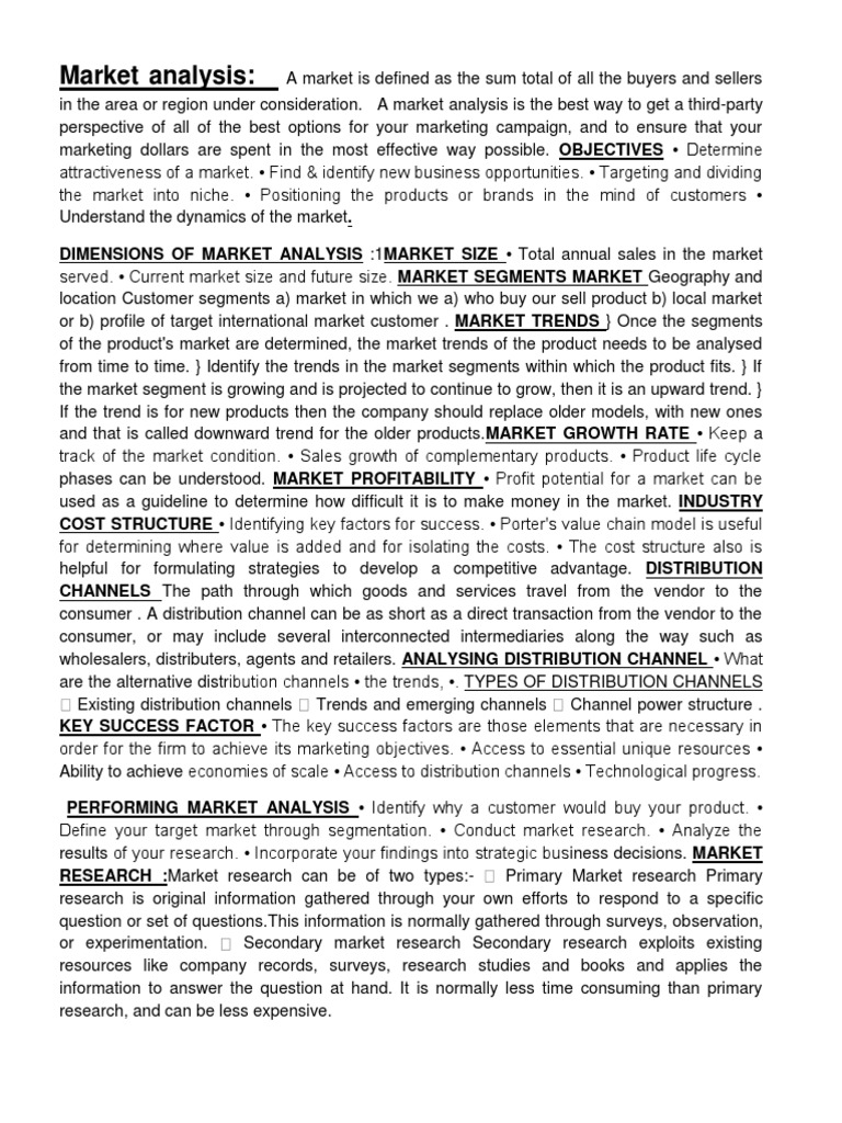 Dimensions of Market Analysis:1Market Size | PDF | Market Analysis ...