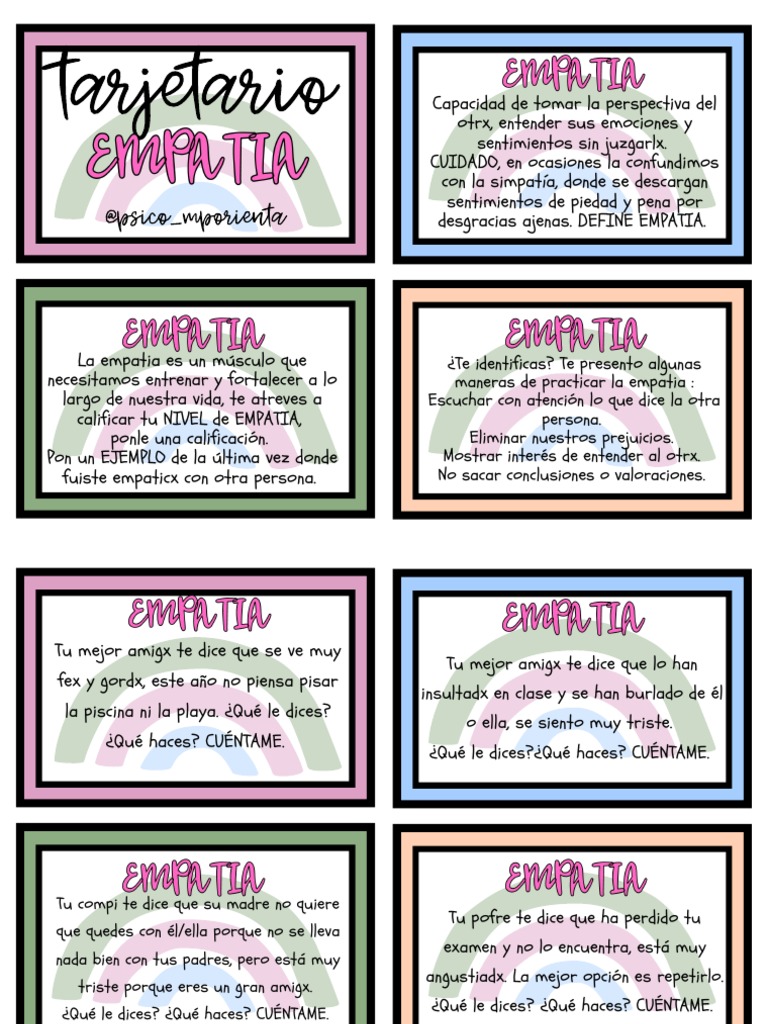 Tarjetario Empatia | PDF | Empatía